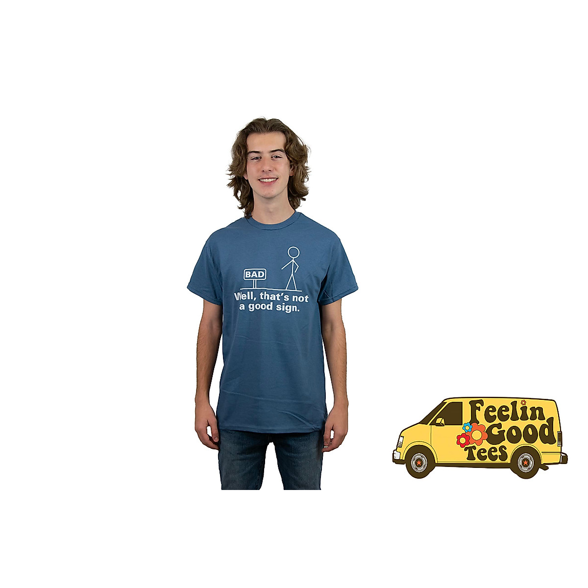 Not A Good Sign Graphic Novelty Sarcastic Funny T Shirt L Military