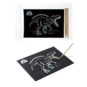 DINORY Scratch Art for Kids & Adults, Dinosaur Scratch Set 201 (20 Dinosaurs)