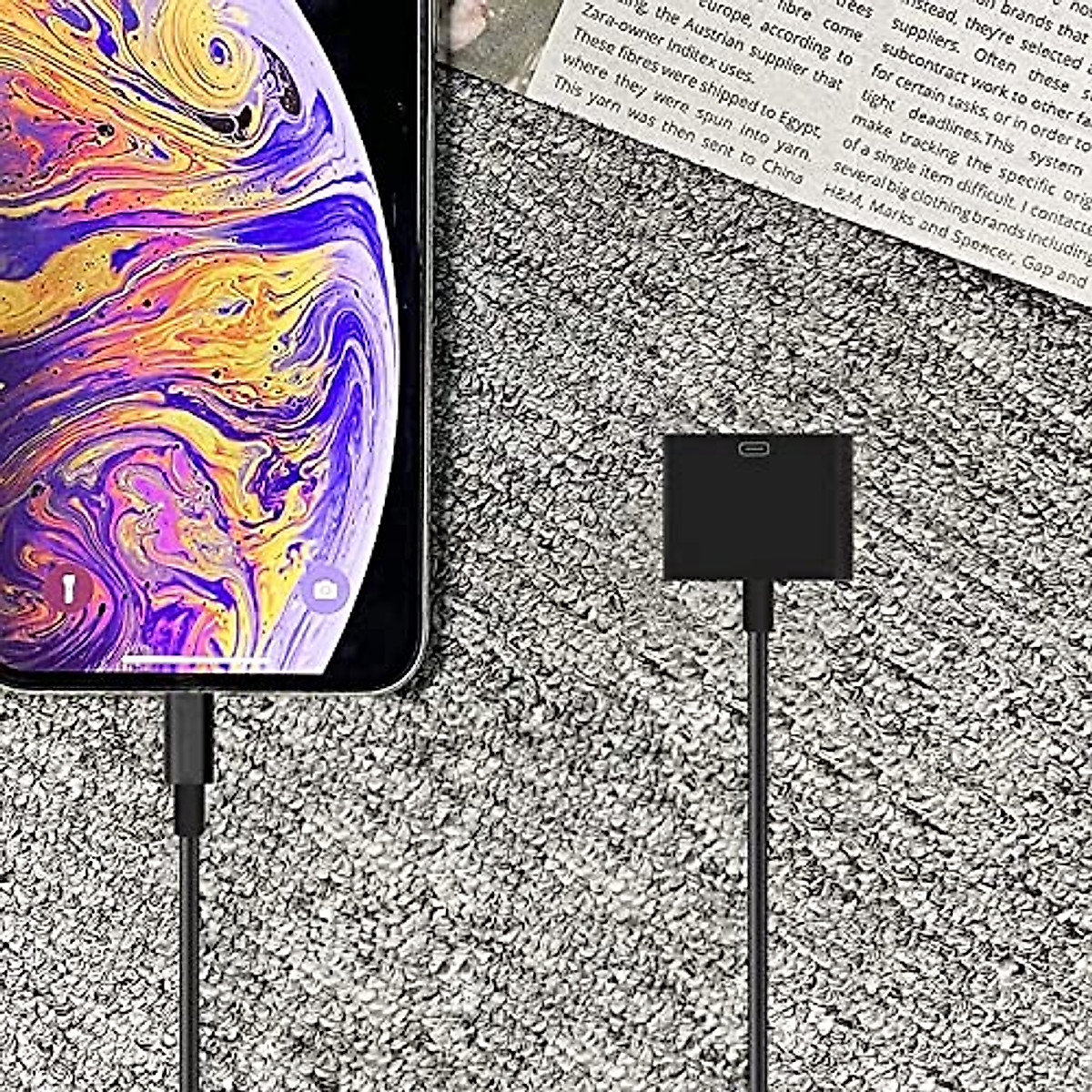 Apple Lightning to 30-Pin Adapter, MFi Certified 8 Pin Male to 30 Pin Female Connector Converter with iPhone Charger Cable Cord Compatible iPhone 12 11 X 7 6P 5S 4S 4 3 3G/iPad/iPod (Black)