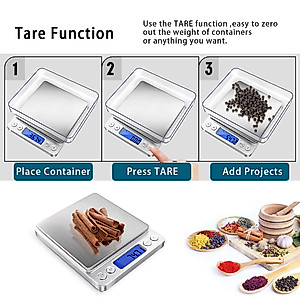 Fuzion Small Kitchen Scale, 500g/ 0.01g Small Gram Weight Scale, Precision Lab Scales Digital Weight Grams and Oz, Digital Gram Scale, Jewelry Scale with LCD, Small Food Scales for Kitchen