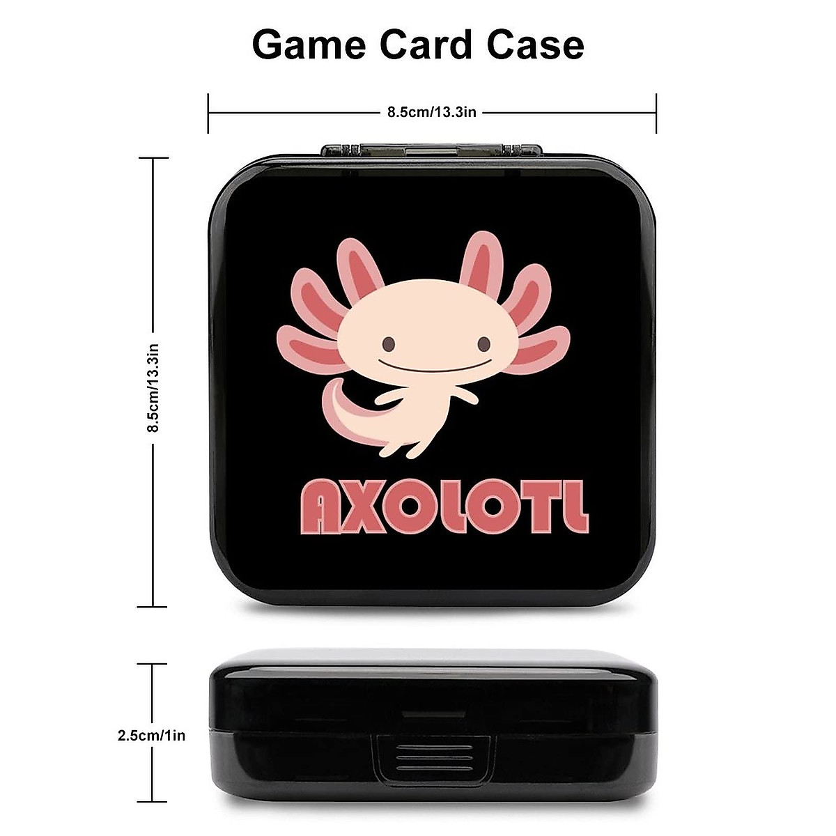 Cute Axolotls Game Card Case Shockproof Storage Box Carrying Case with 12 Slots Card for Switch
