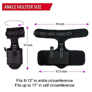 POLICE Ankle Holster for Concealed Carry, Leg Gun Holster Pistol Airsoft Holsters, Comfortable & Durable Gun Holsters for Women Man, Left Right Handed - Universal Fits Various Gun Sizes and Brands.