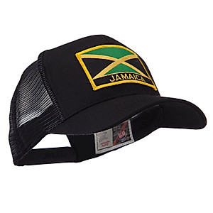 North and South America Flag Letter Patched Mesh Cap - Jamaica OSFM