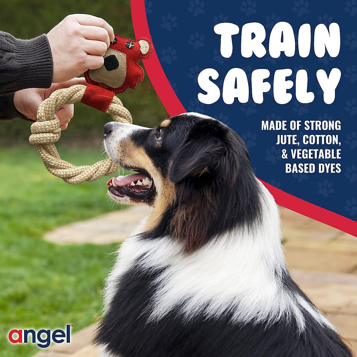 Angel Pet Supplies Bear Natural Rope Dog Toy | Handmade & Durable Dog Toys | Interactive Play & Mental Stimulation | Handmade Puppy Toys and Dog Toys