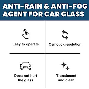 60ML Anti Fog Spray, Auto Windshield Cleaning Agent, Film Coating Agent for Automotive Interior Glass and Mirrors, Anti Fog Agent for Car Glasses to Prevent Fogging and Improve Driving Visibility