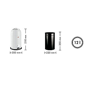 Wesco Pedal Trash Can, 12L, Red