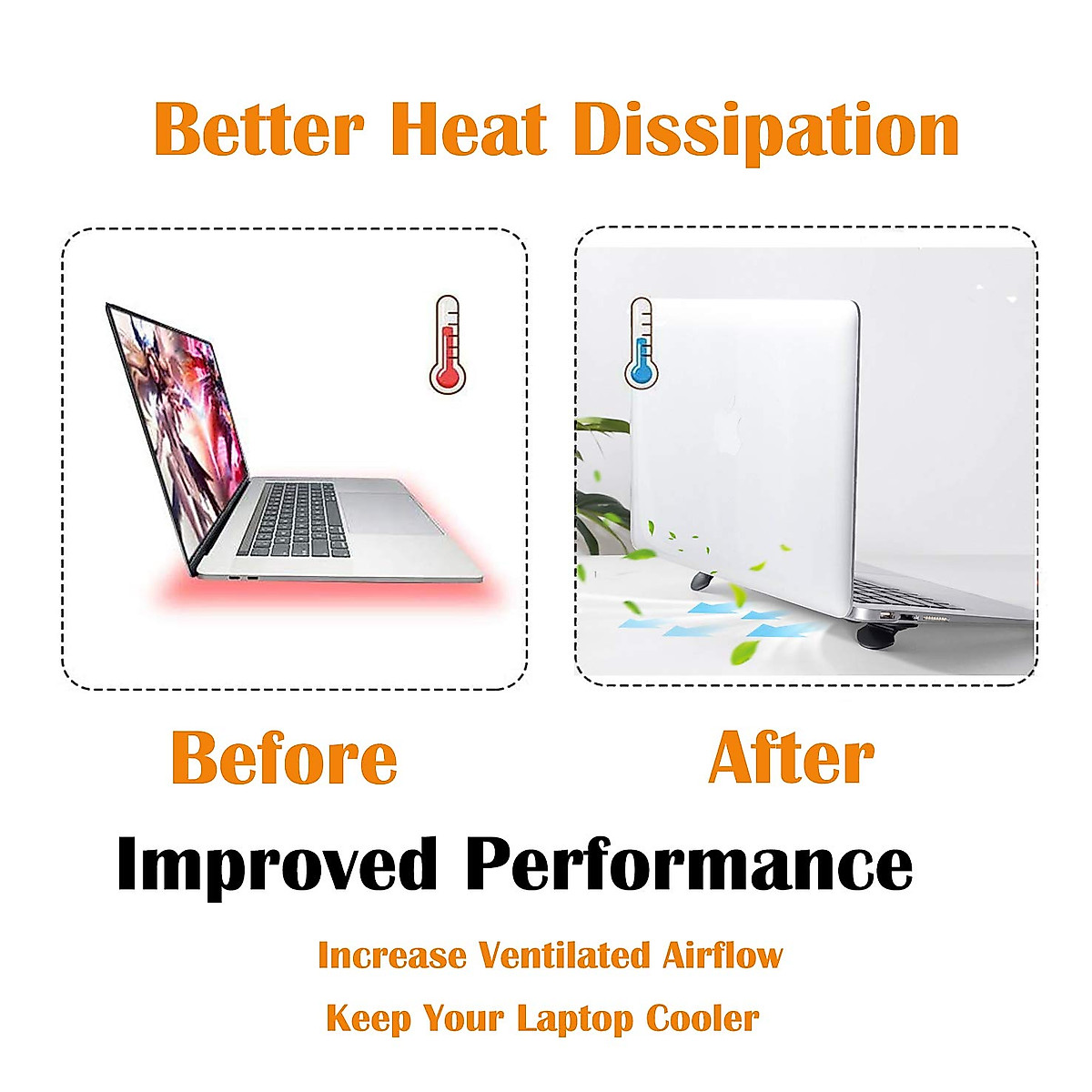 Mini Laptop Stand, Keyboard Riser Stand, Invisible Ergonomic Laptop Holder Stand Riser, Foldable Tablet Pad Phone Stand Lap Cooler for MacBook, Air, Pro, Lenovo, HP More (2PCS)