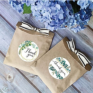 Storrianne Greenery Thank You Stickers - 1 Inch 8 Floral Frames Design 500 Labels for Small Bussiness,Wedding Favors，Birthday Party Favors,Envelope Seals