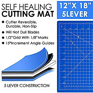 12" x 9" Rotary Cutting Mat, Caffox A4 Cutting Mat Self Healing Sewing Mat for Crafts Double-Side Cutting Board for Fabric, Hobby Quilting, Clay, Model and Scrapbookin
