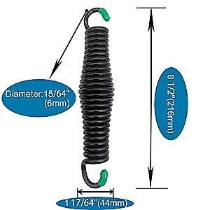 BLASCOOL Porch Swing Springs Heavy Duty - Pack of 2 Hammock Chair Spring 1300Lbs, Hanger Ceiling Mount Spring (Black)