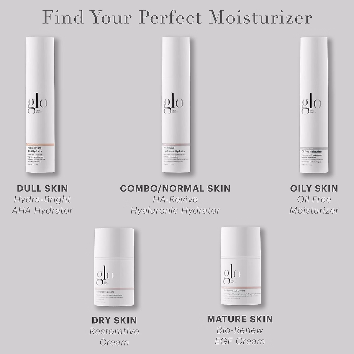 Glo Skin Beauty Oil Free Moisturizer - Lightweight Moisturizing Face Cream Powered by Hyaluronic Acid & Algae Extract for a Balanced, Conditioned & Clear Complexion