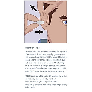 Etymotic Research ER20XS High-Fidelity Earplugs (Concerts, Musicians, Airplanes, Motorcycles, Sensitivity and Universal Hearing Protection) - Standard, Clear Stem/Frost Tips (4 Piece Set)