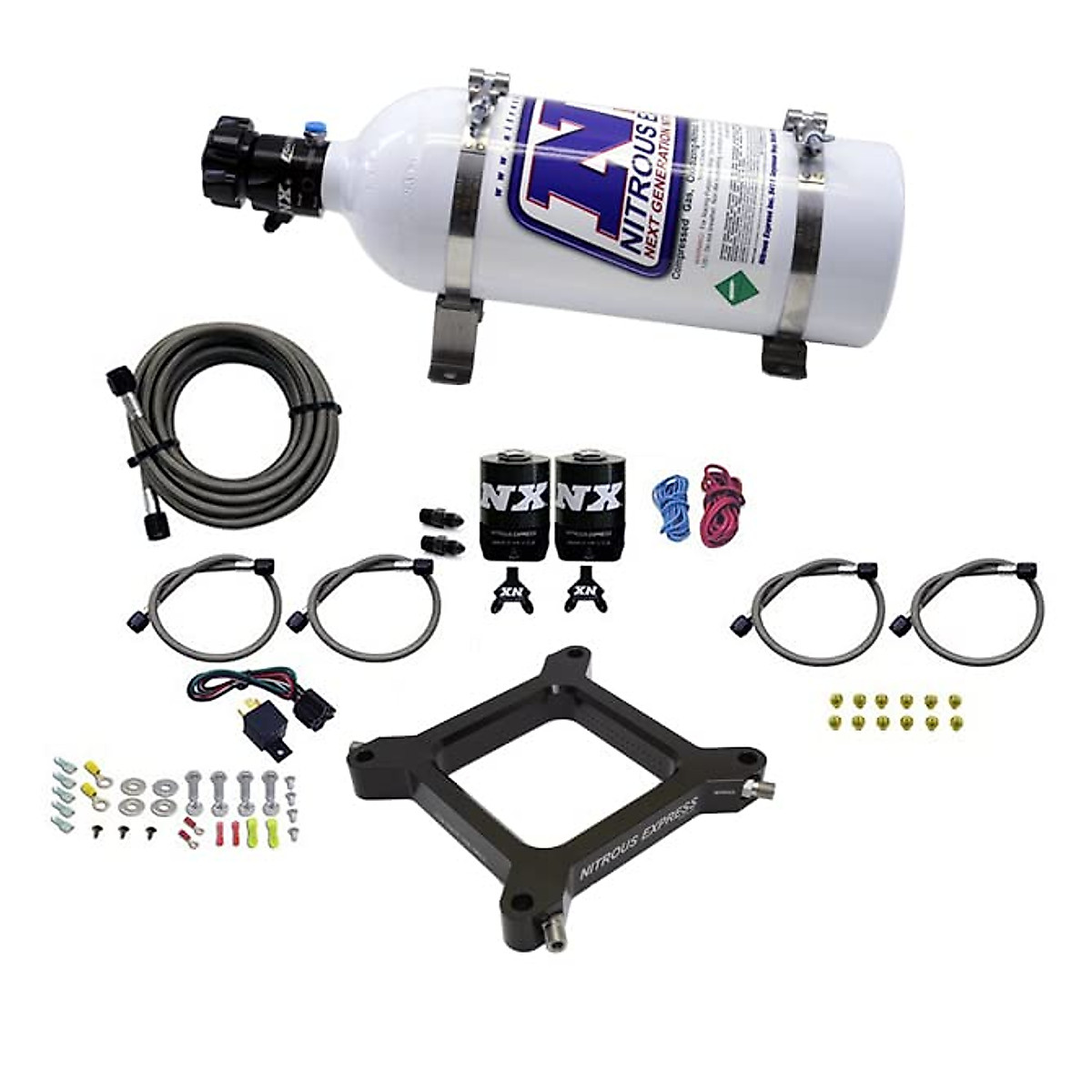 Nitrous Express - 4150 Assassin Plate Stage 6 Nitrous Kit (50-300HP) w/5lb Bottle (67040-05)