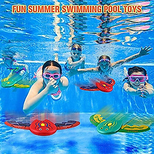 2 Pack Stingray Underwater Glider, Swimming Diving Pool Toys, Adjustable Fins, Self-propelled, Fun Water Games for Little Ones and Adult