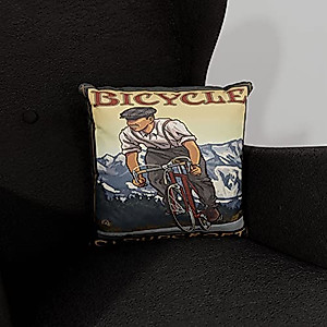 Cloudcroft Canvas Throw Pillow for Couch or Sofa at Home & Office from Travel Artwork by Artist Paul A. Lanquist 18" x 18".