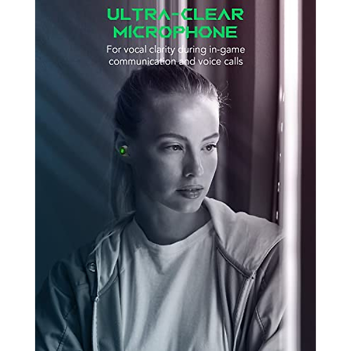 Black Shark Wireless Earbuds with 35ms Ultra-Low Latency, Gaming Bluetooth Earbuds with Studio-Quality Sound, Bluetooth 5.2, IPX5 Waterproof, 24h Listening Time, Clear Mics, Comfort Fit - Lucifer T4