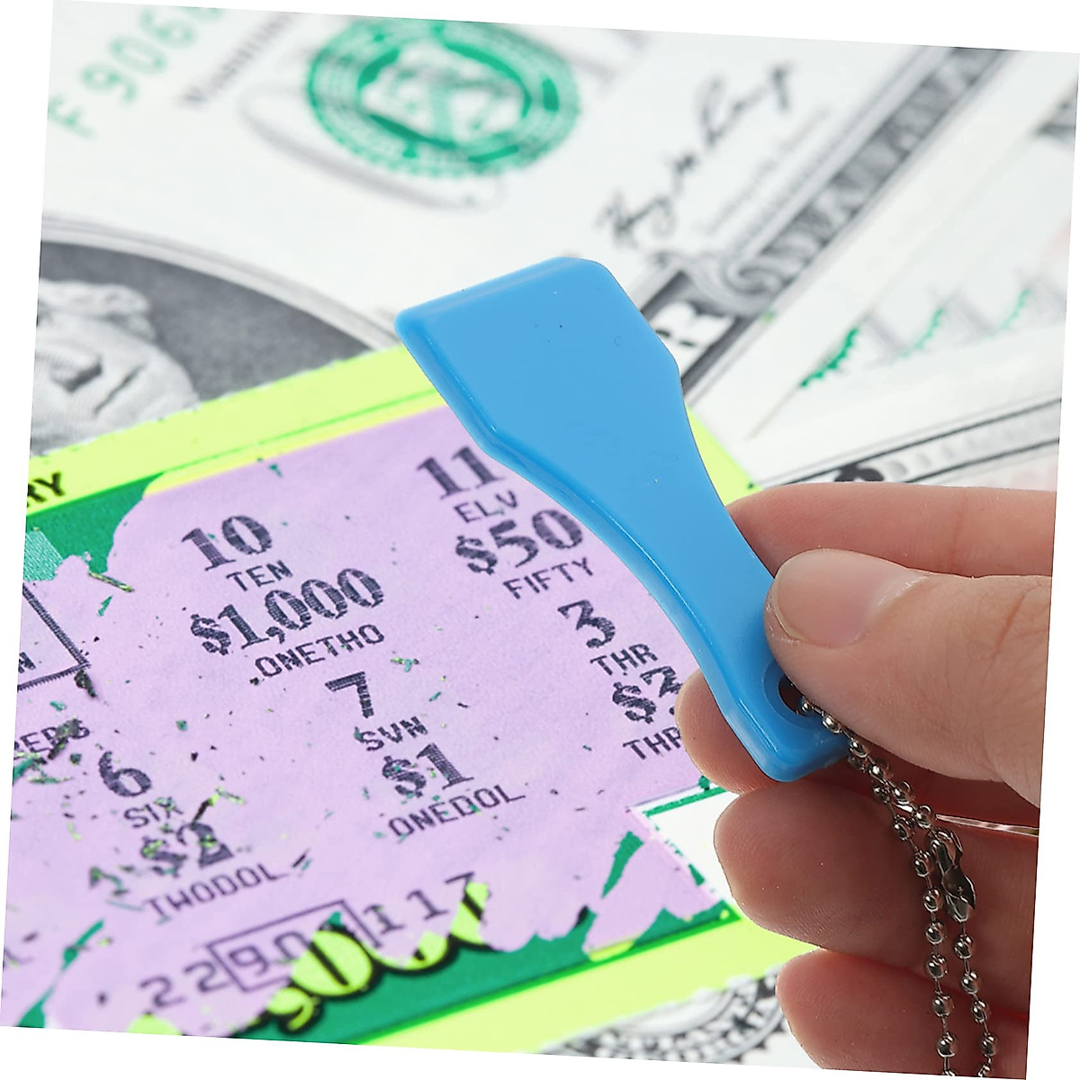 10pcs Scraper Sticker Scratching Tool Scraper Tool for Ticket Keychain Scraper Tool Hanging Craper for Cards Lotto Scratcher Tool Blank Stickers Tools Plastic Blade