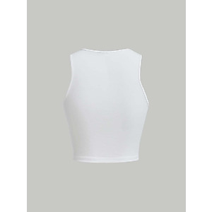 SOLY HUX Women's Y2k Tops Graphic Sleeveless Round Neck Summer Crop Tank Top Red Figure S