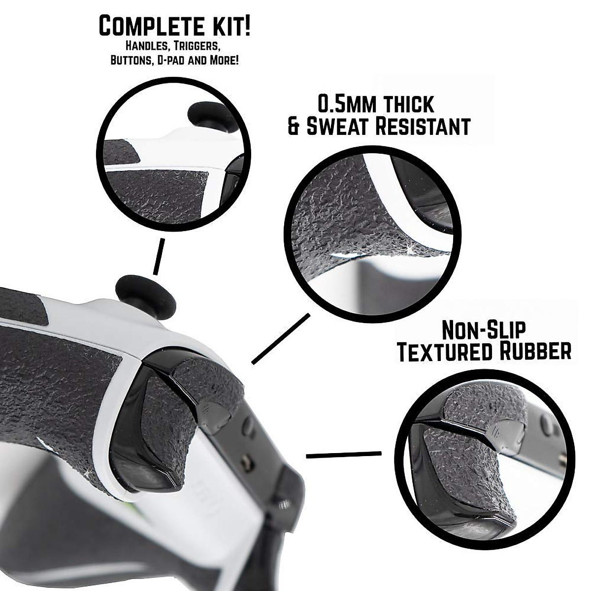 Dragon Grips Xbox One Controller Grips | Rubber Grip Wrap Skins | Xbox One Controller Accessories with Hexagon Decal Sticker Set of 57 Pieces 1/2" for Phone, Mouse, Keyboard Gaming Grip Stickers