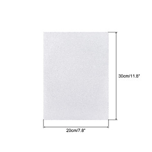 MECCANIXITY Glitter Cardstock Paper 7.8 Inch x 11.8 Inch, 5 Sheets Sparkly Paper Craft Cardstock for Thanksgiving Gift Box Wrapping Birthday Decor Scrapbook, Silver Tone, 80gsm