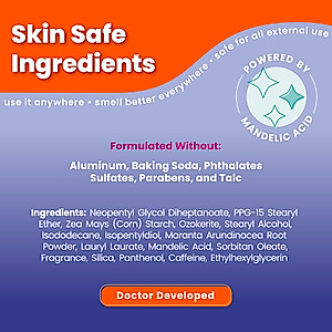 Lume Whole Body Deodorant - Smooth Solid Stick - 72 Hour Odor Control - Aluminum Free, Baking Soda Free and Skin Safe - 2.6 Ounce (Soft Powder)