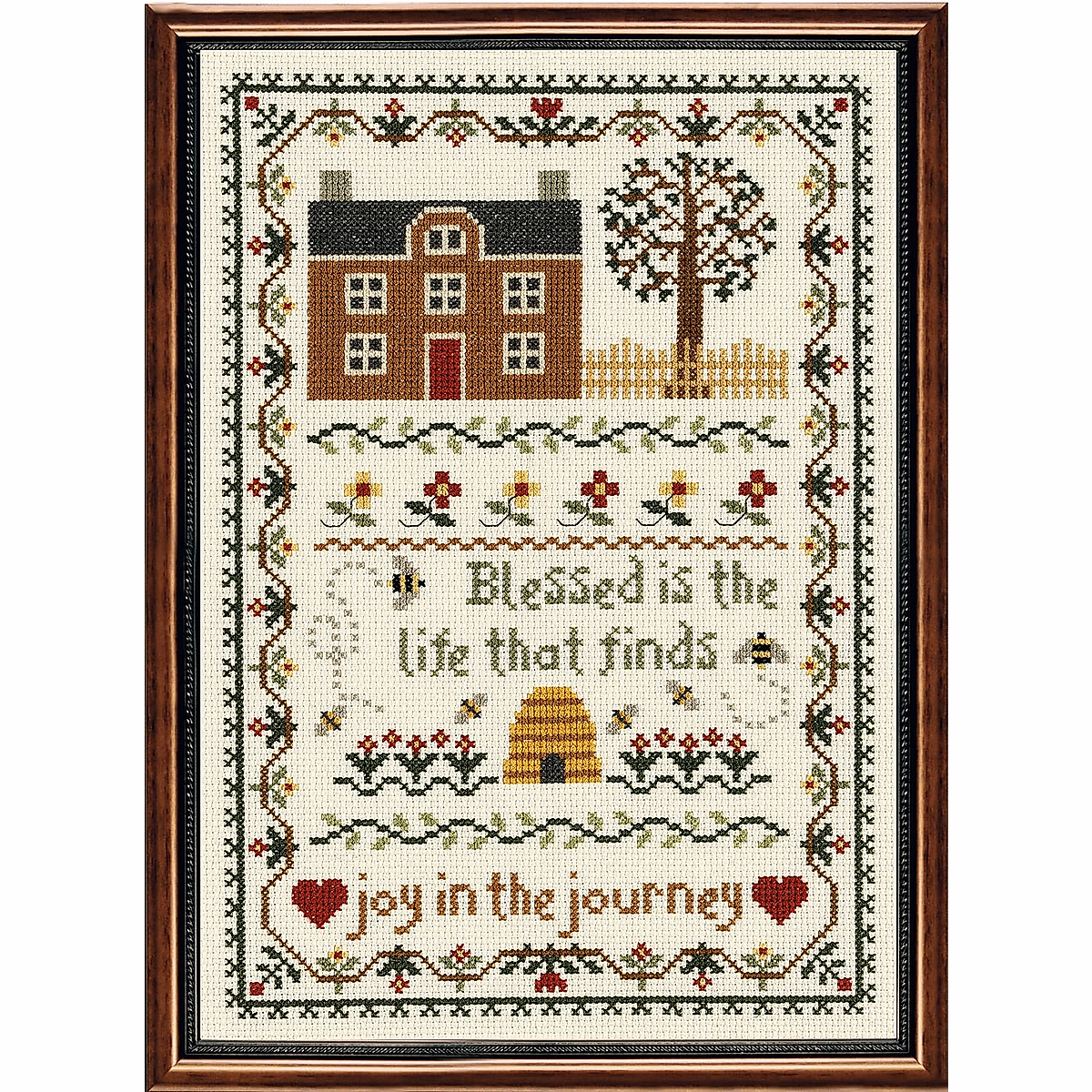Janlynn 50222 Counted Cross Stitch Kit 7.75"X11.25", Joy in The Journey (14 Count), Blue