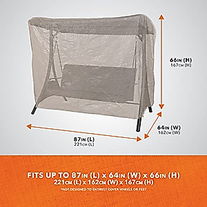 Modern Leisure Patio Swing Cover - Outdoor Furniture Protection Perfect for Patio, Deck, and Porch - Works for Single-, Double-, and Triple-Seater Swings - 87" L x 64" D x 66" H - Beige, Khaki
