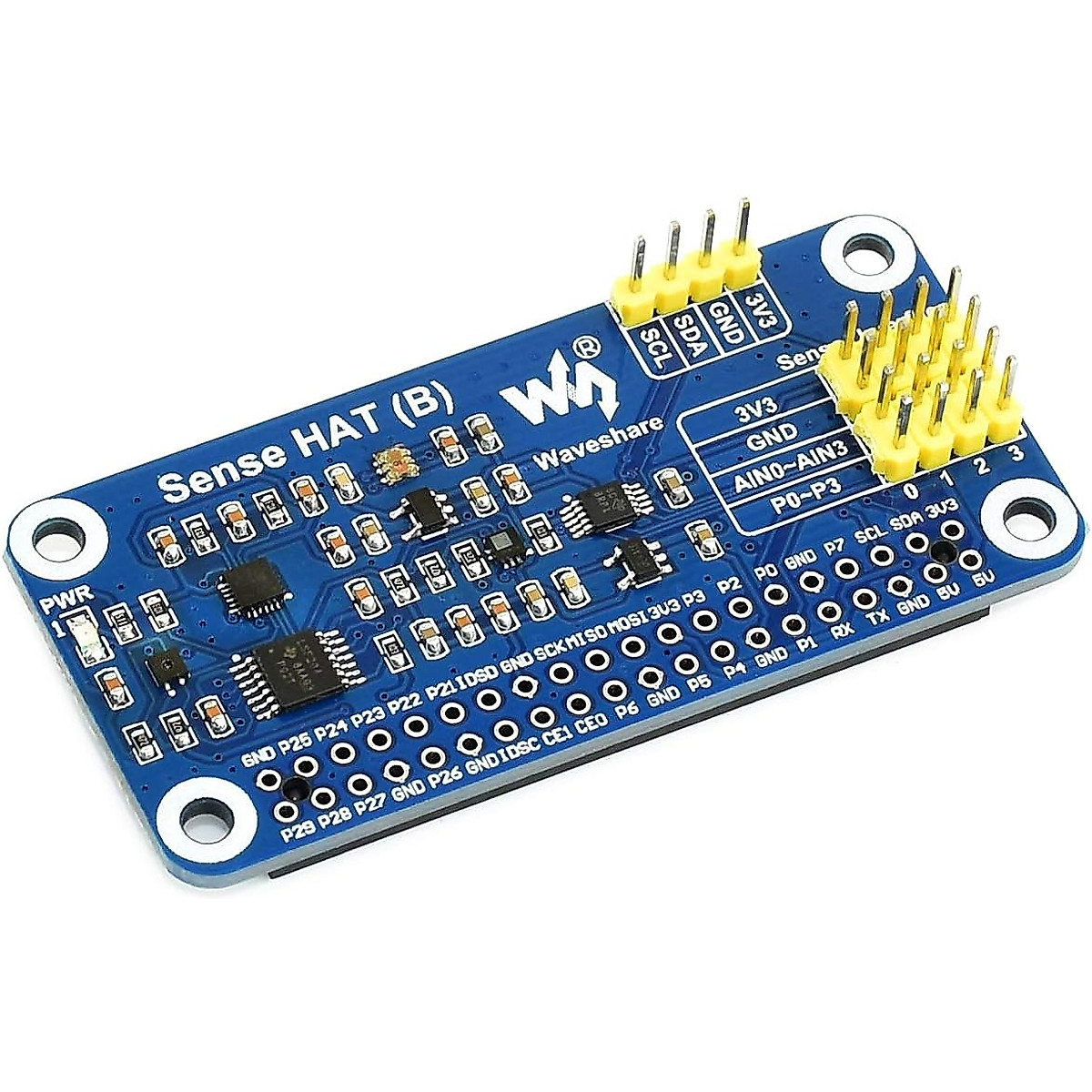 Waveshare Sense HAT (B) for Raspberry Pi Onboard Multi Powerful Sensors Supports External Sensors