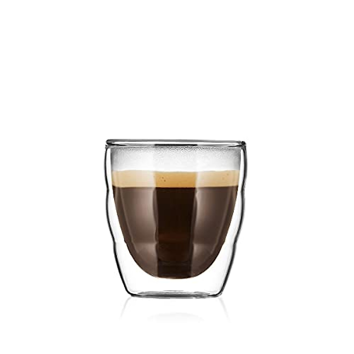 BODUM PILATUS Glass Set (Double-Walled, Isolated, Dishwasher Safe, 0.08 L, 3 oz) - Pack of 2, Transparent