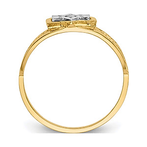 14K Two-Tone Polished Star Of David Ring - Jewelry By Sweet Pea