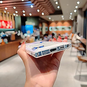 Tuokiou Designed for Samsung Galaxy S22 Ultra Phone Case,Slim Fit Printing Soft TPU Wallet Butterfly Case with Bumper, Card Holder Pocket Case for Galaxy S22 Ultra 6.8 inch (Clear Butterfly)