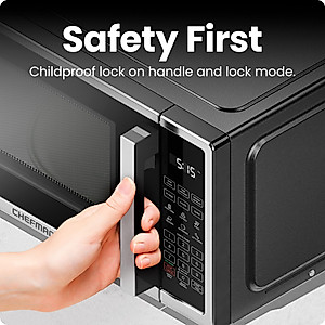 Chefman Countertop Microwave Oven 0.7 Cu. Ft. Digital Stainless Steel Microwave 700 Watts with 6 Auto Menus, 10 Power Levels, Eco Mode, Memory, Mute Function, Child Safety Lock, Easy Clean