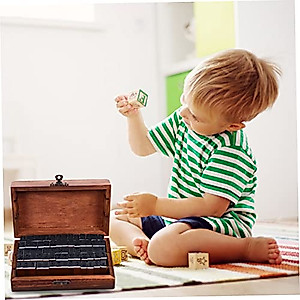 Alphabet Stamps 1 Box English Alphabet Stamp Stampers for Retro Decor Suit DIY Wooden Alphabet Stamps for Letter Wood Brown Wooden Scrapbook Seal Stamps Set English Letters Stamps