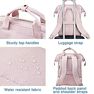 BAGSMART Laptop Backpack for Women, Travel Backpacks 15.6 Inch Notebook Doctor Back pack for College Work Business Trip Women (pink)