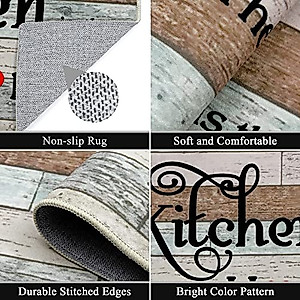 Ileading Kitchen Rugs Sets 3 Piece with Runner Soft Kitchen Floor Mat Farmhouse Kitchen Carpets and Rugs Non Slip Washable for Bathroom Entryway Indoor Front Door Laundry