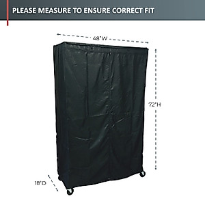 Formosa Covers | Wire Storage Shelving Unit Cover for Garage, Office, Construction Organization, fits Racks 48"Wx18"Dx72"H (Cover Only Black)