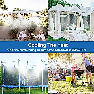 Outdoor Mister System for Outside Patio, Misting Cooling System 65Ft (20M), Water Mist Hose for Backyard, Garden, Greenhouse,Umbrella,Deck,Canopy,Pool,Porch,Gazebo,Kids Trampoline Waterpark Sprinkler
