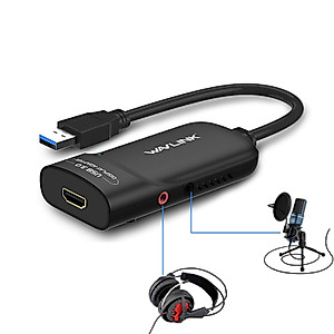 WAVLINK USB 3.0 to HDMI VGA Adapter, USB to VGA HDMI Adapter with Audio Port for Multiple Monitors, Support Windows 11,10, 8.1, 7, XP, and Mac