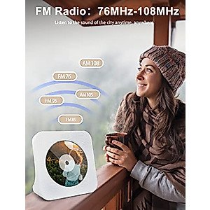 4000mAh Rechargeable Portable CD Player:Kpop Music Player with Bluetooth HiFi Speaker,Remote Control,LCD Display,Sleep Timer,Headphone Jack, Supports CD/Bluetooth/FM Radio/U-Disk/AUX