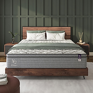 NapQueen Elite Series Machka Twin Size Mattress, 12 Inch Cooling Gel Memory Foam Mattress Twin Size, Hybrid Mattress in a Box with Individual Pocket Spring, CertiPUR-US Certified, Made in USA