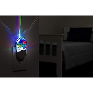 Jasco Tropical Aqualites LED Night, Plug-in, Color Changing, Light Sensing, Auto On/Off, Energy Efficient, Features Soothing Oceanic Image of Coral Reef and Clown Fish, 10908