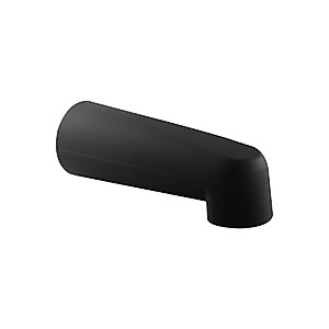 SENTO Slip On Black Universal Bathroom Tub Spout Without Diverter, Durable Heavy Duty Metal Bathtub Faucet Without Shower Diverter - 7 Inches 1/2" Copper Pipe, Matte Black