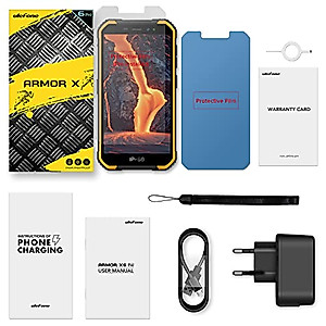 Ulefone Armor X6 Pro Unlocked Smartphone - Android 12 OS, Quad-Core Processor 4GB RAM & 32GB ROM, 13MP Main Camera, 4000mAh Battery, 5.0-inch Screen, Dual SIM 4G Rugged Cell Phones (Orange)