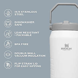 Stanley IceFlow Flip Straw Jug with Handle 64 oz| Twist On Lid and Flip Up Straw | Leak Resistant for Travel and Sports | Insulated Stainless Steel | BPA-Free |Cloud