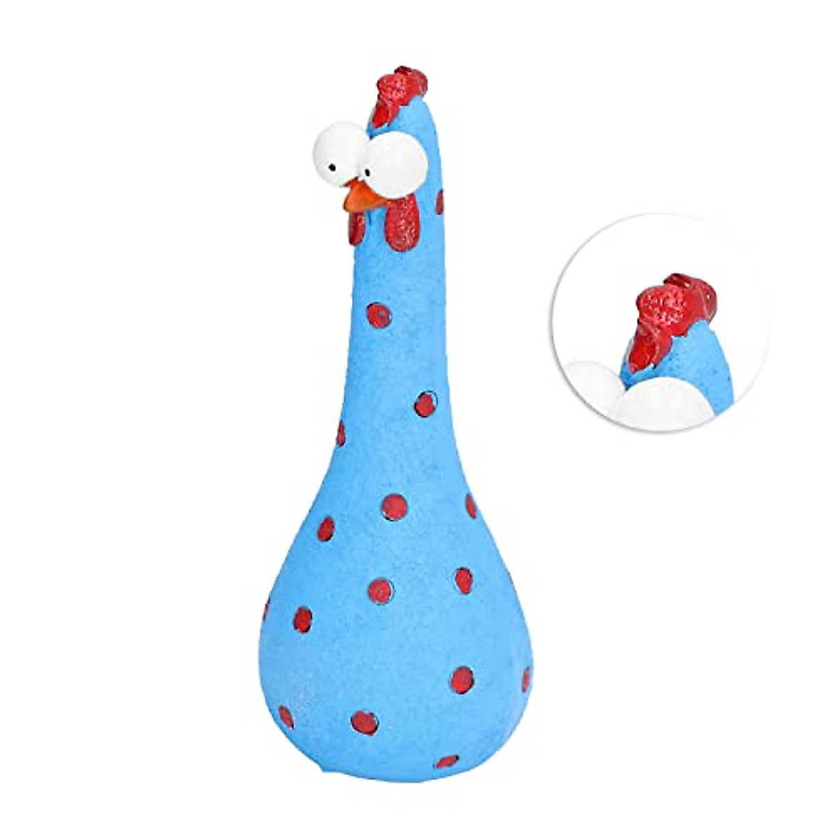 Chicken Statue, Big Eye Chicken Long Neck, Microlandschaft Hand Crafted Resin Animal Garden Statues for Garden Yard Art Decoration(Blue)