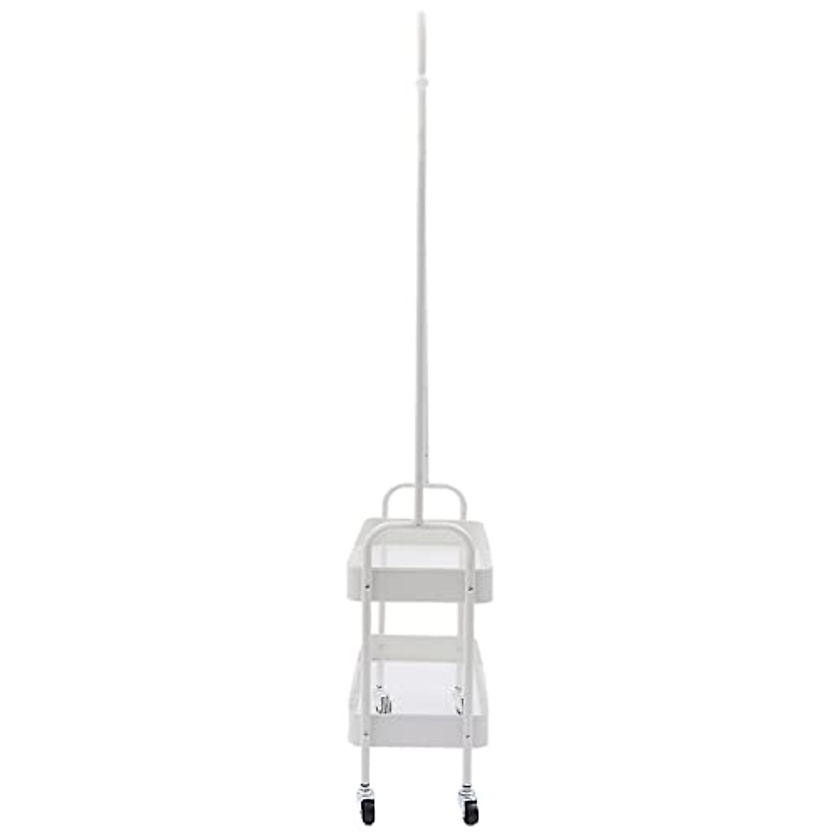 Ghankopd 2-In 1 Garment Rack, Rolling Storage Cart Clothes Organizer Coat Rack Storage Stand On Wheels, For Home Bedroom Laundry Small Place Entryway, Pink,Black,White (White)