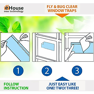 Window Fly Traps for Indoors. Paper Sticky Strips. Easy to Use Catcher and Killer Flies. Clear Tape Windows Trap for House Control Over Insects, Ladybugs, Flys and etc. 12 Pack