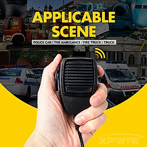 Xprite 200 Watt 8 Tones Emergency Warning Siren PA System Kit w/Handheld Microphone & Light Control Switches (Speaker Not Included)