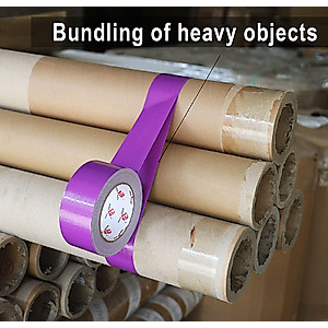 BOMEI PACK 2 Pack Purple Duct Tape Heavy Duty,9 Mil Thickness,2 Inches x 30 Yards,Strong Industrial Strength,Flexible,No Residue,Waterproof and Tear by Hand,Multi-Use for Indoor & Outdoor Repairs