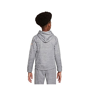 Nike Therma-fit Swoosh Pullover Boys Active Hoodies Size M, Color: Grey/Heather Grey-Grey